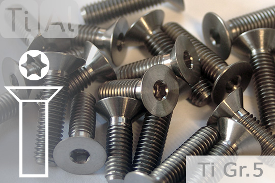 Titanium Bolts | Silver | M3 | Countersunk | Gr.5 | ISO 14581