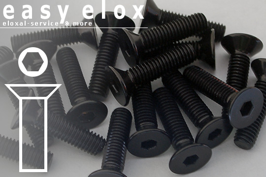 Alu Schrauben | Schwarz | M5 | Senkkopf | ~DIN 7991 / ~ISO 10642